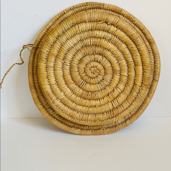 Accents | Large Round Wicker Rattan Bowl Tray Straw Decor | Poshmark